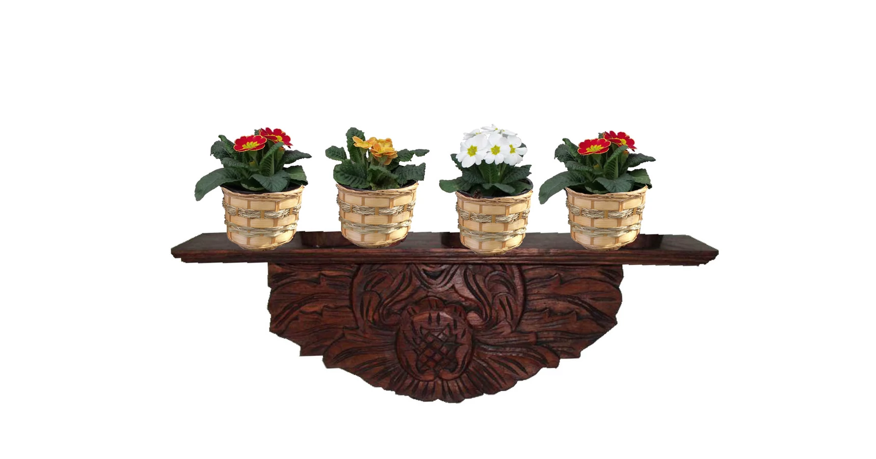 Fali polc fából faragott 65cm - Egzotikus Áruk Boltja